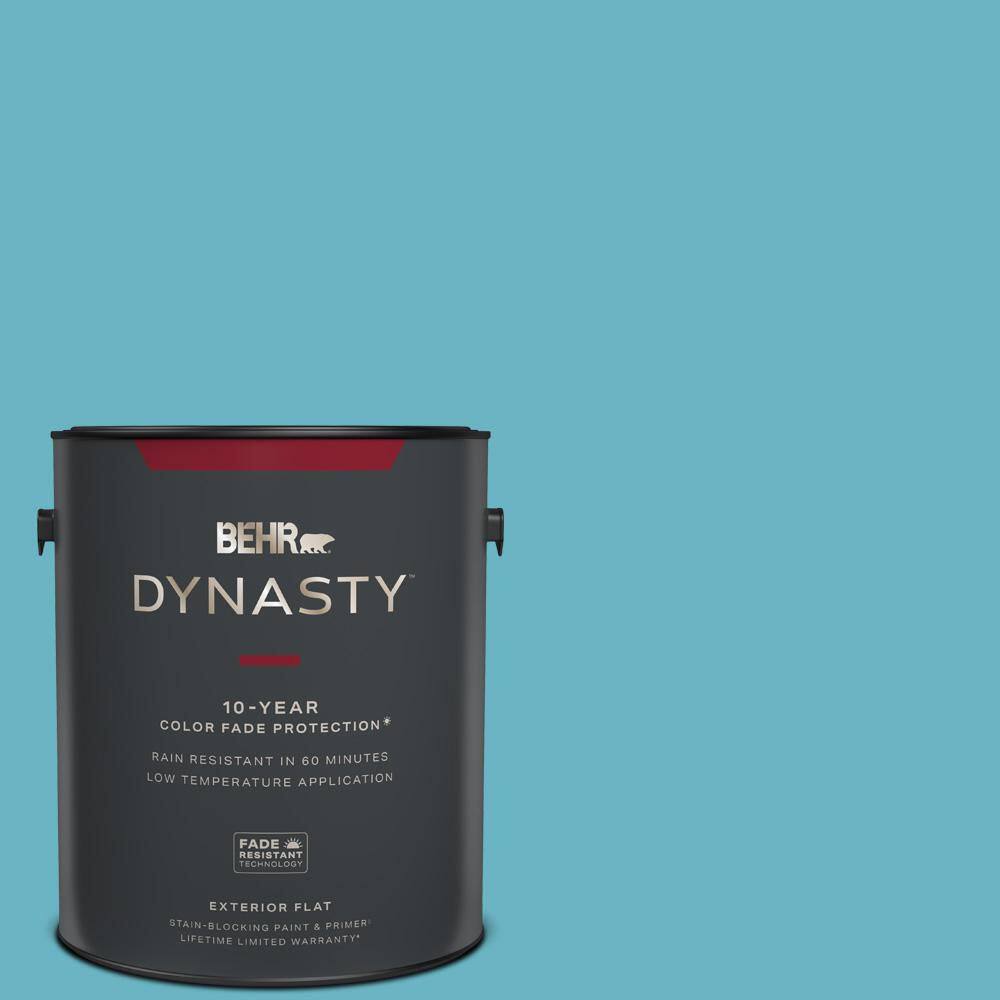 BEHR DYNASTY 1 gal. #530D-5 Riverside Blue Flat Exterior Stain-Blocking ...