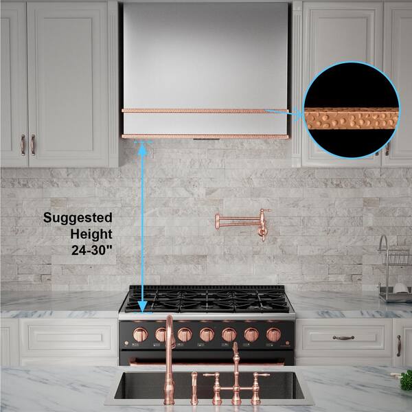 Akicon 36 in Stainless Steel Range Hood with Vent Motor, 600 CFM, 3 ...