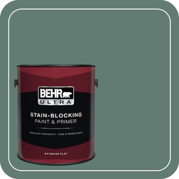 BEHR ULTRA 1 gal. #S430-6 Forest Edge Flat Exterior Paint & Primer ...