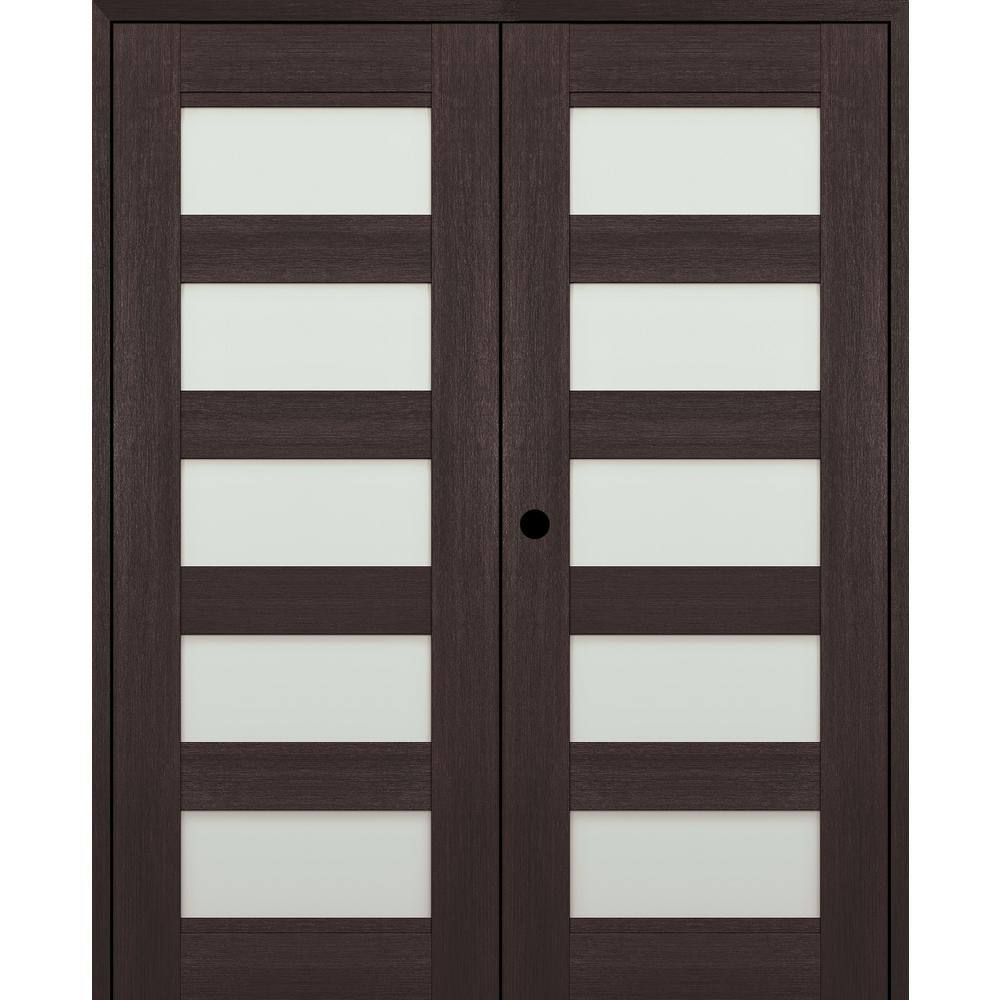 Belldinni Vona 07-07 64 in. W. x 80 in. Right Active 5-Lite Frosted ...