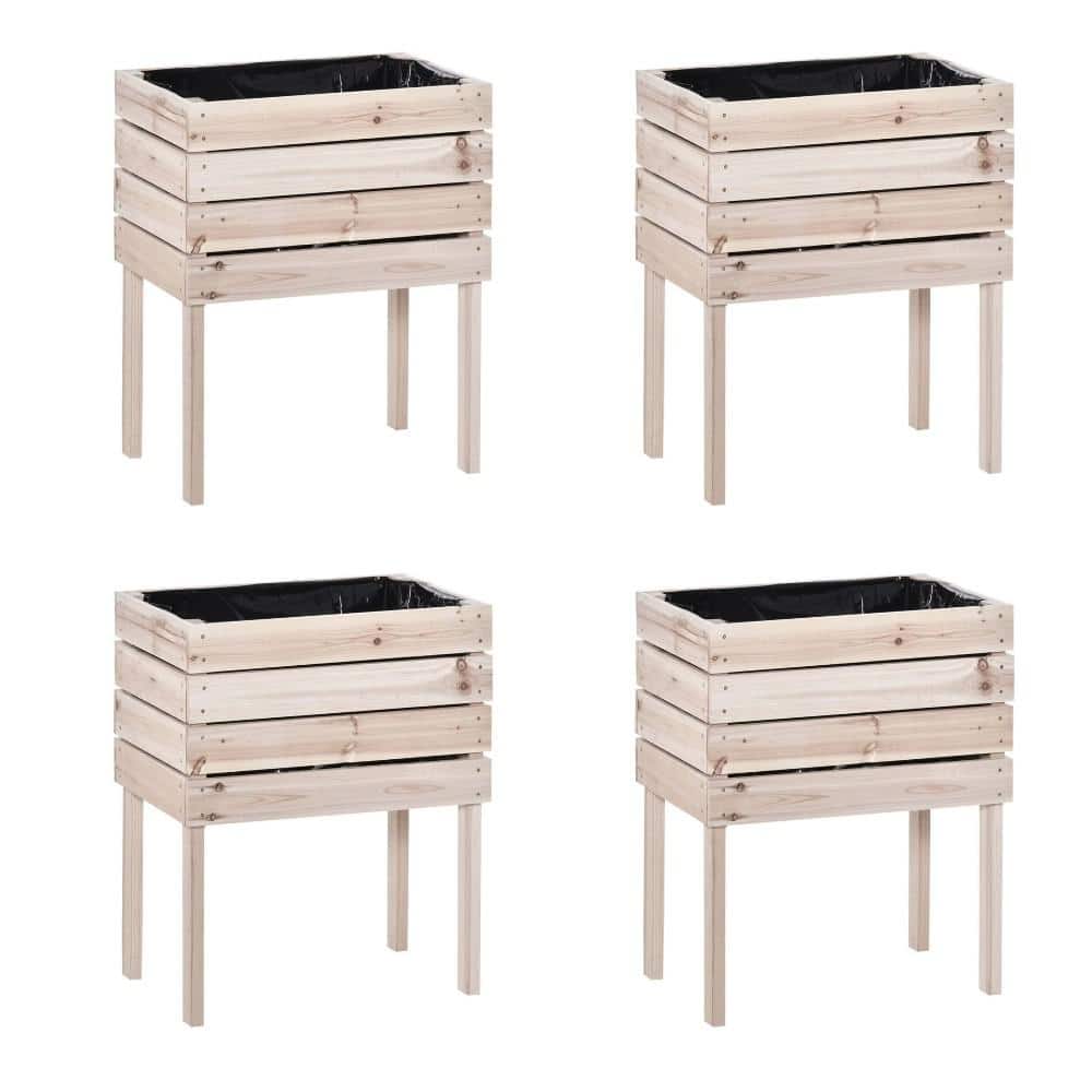 Tunearary 20 in. x 12 in. x 23.5 in. Wood Raised Garden Bed, 11 in ...