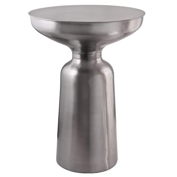 Kenroy Home Spinet Brushed Steel Finish End Table 65037BS - The Home Depot