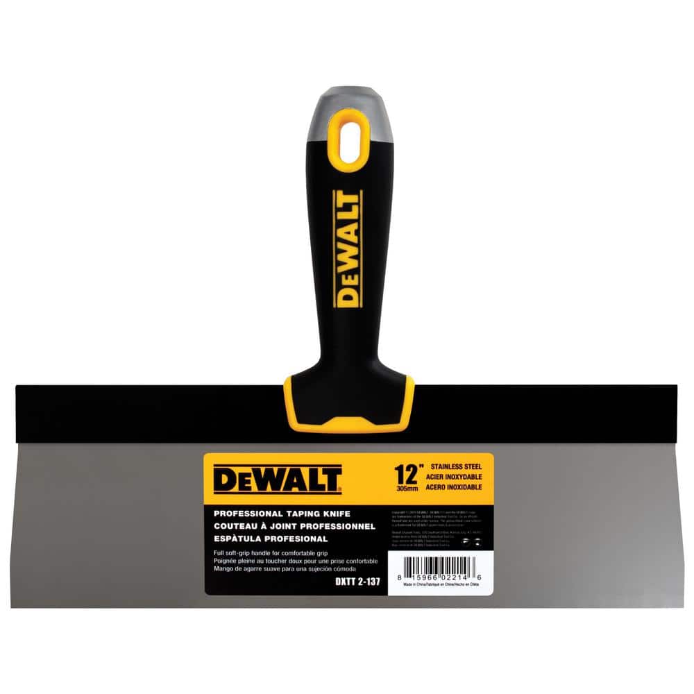 DEWALT 12 in. Stainless Steel Taping Knife with Soft Grip Handle DXTT-2 ...