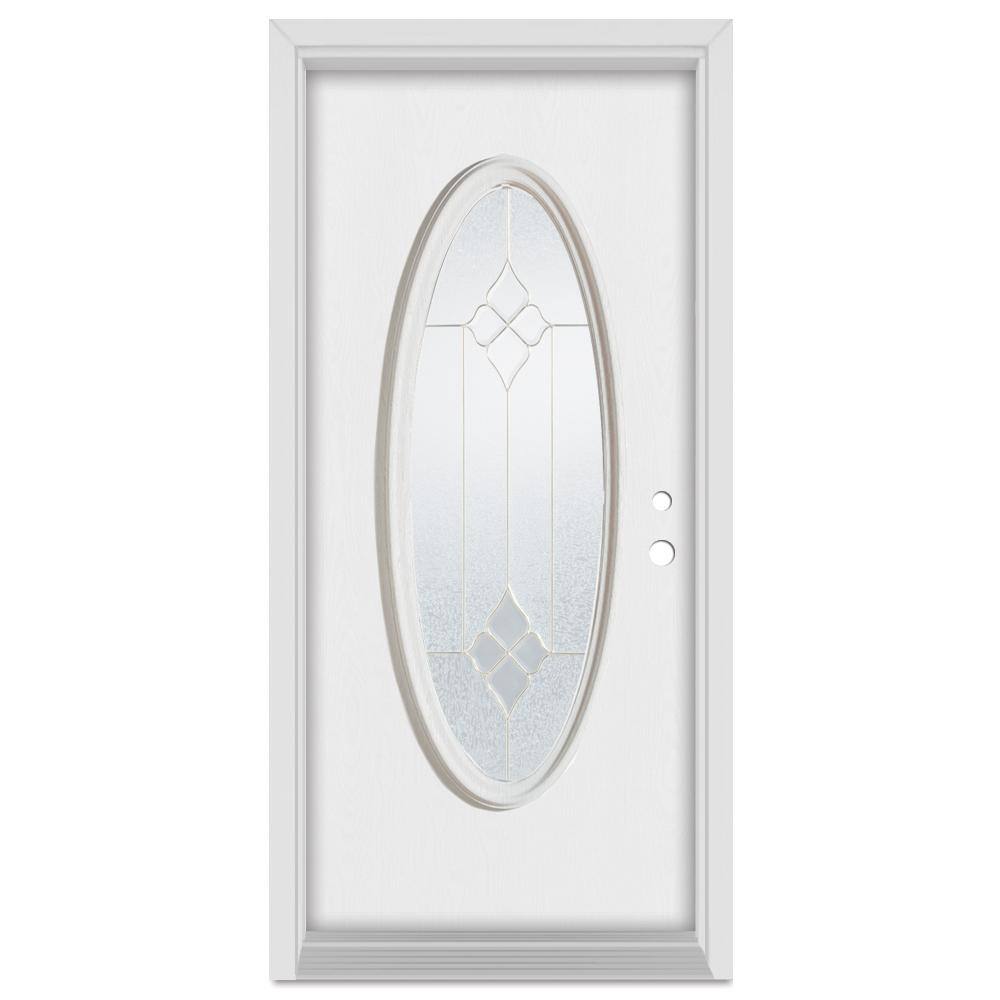 Stanley Doors 36 in. x 80 in. Geometric Left-Hand Brass Finished ...