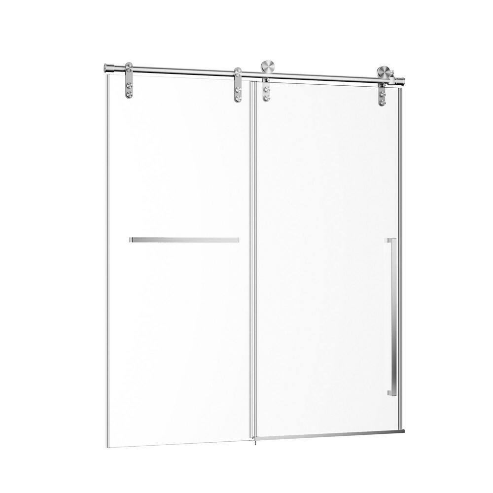 LIVACA 56 in.-60 in. W x 75 in. H Frameless Sliding Shower Door in ...