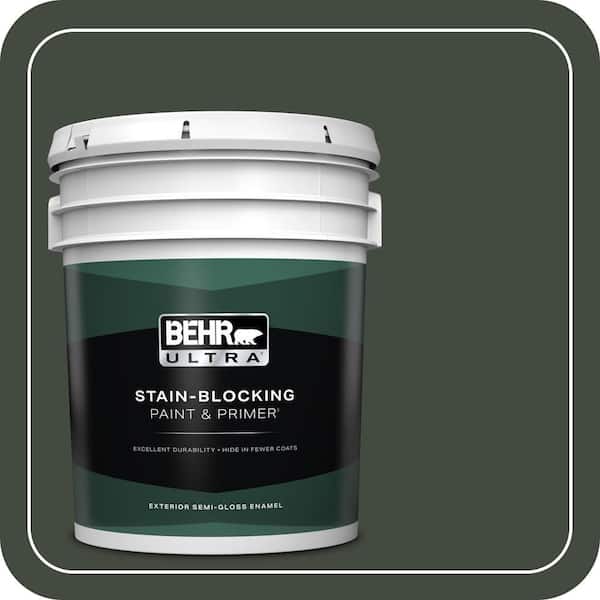 BEHR ULTRA 5 gal. #BXC-12 Deep Forest Semi-Gloss Enamel Exterior Paint ...