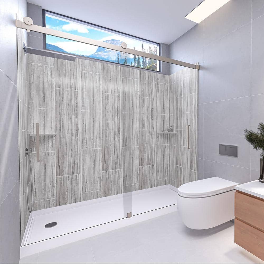Nuvo Driftwood Tetherow 60 In X 32 In X 83 In Base Wall Door