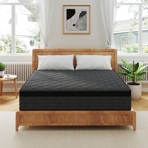 CHEVNI Classic Plaid Queen Medium Memory Foam 12 in. Bed-in-a-Box ...