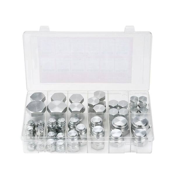 SKYSHALO BSPP Hydraulic Fittings Kit, 64 PCS, Cap and Plug with ...