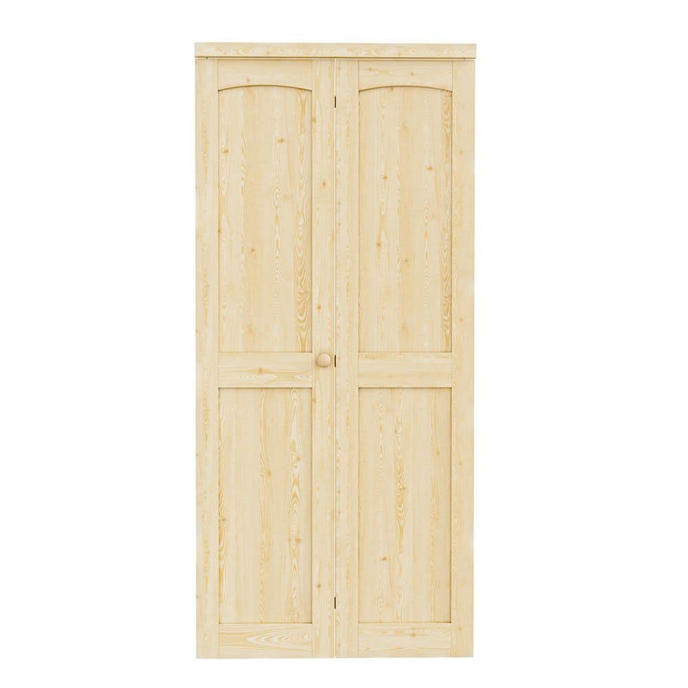 ARK DESIGN 36 in. x 80 in. Arch Panel 2-Lite Solid Core Unfinished Pine ...