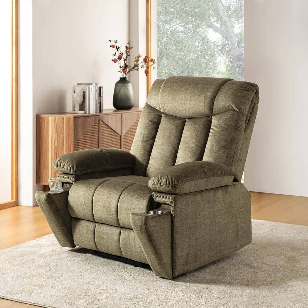 JAYDEN CREATION Sean Brown Modern Oversized Lift Assist Power Recliner ...