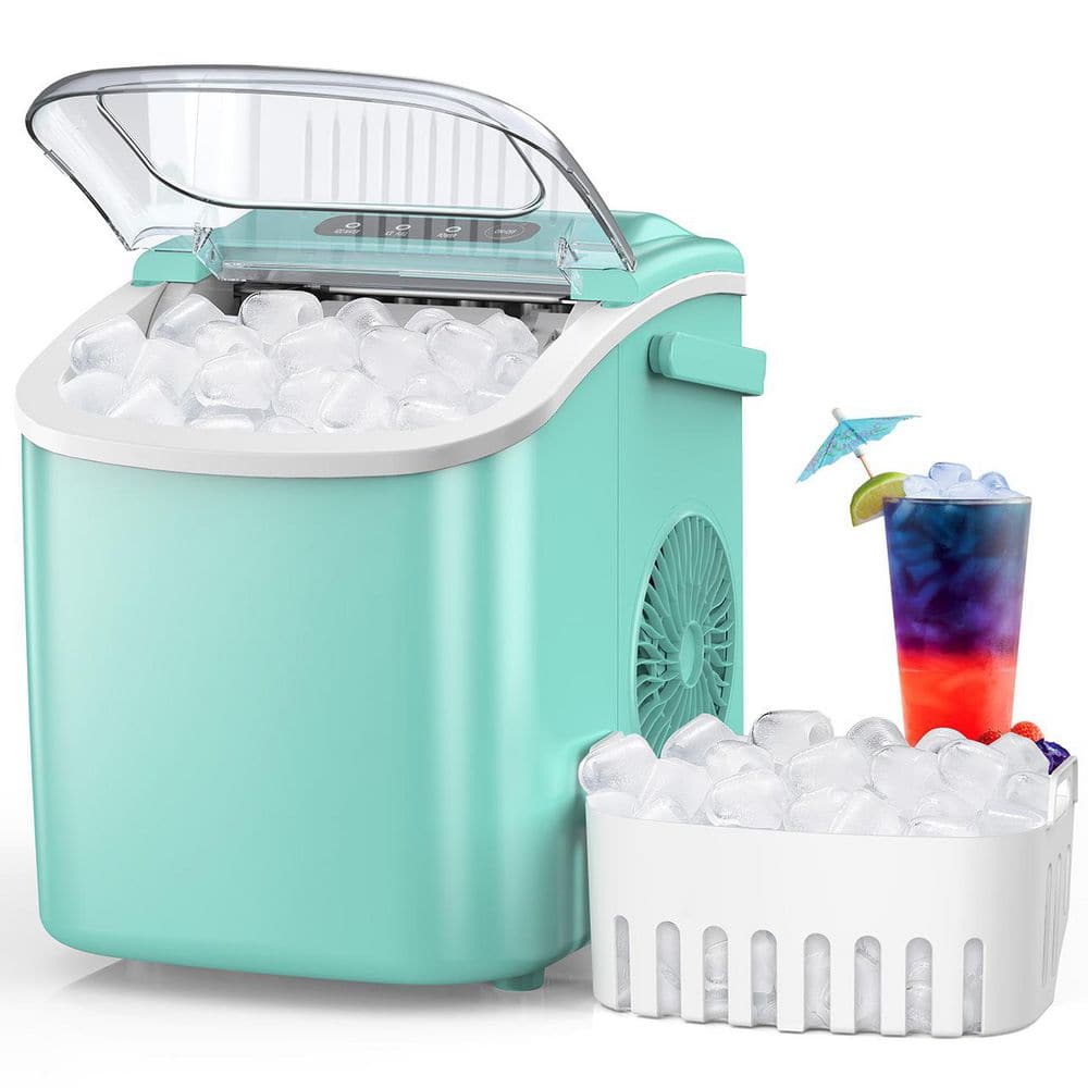COWSAR 8.7 in. W 26 lbs. Per Day Bullet Ice Portable Counter Top Ice ...