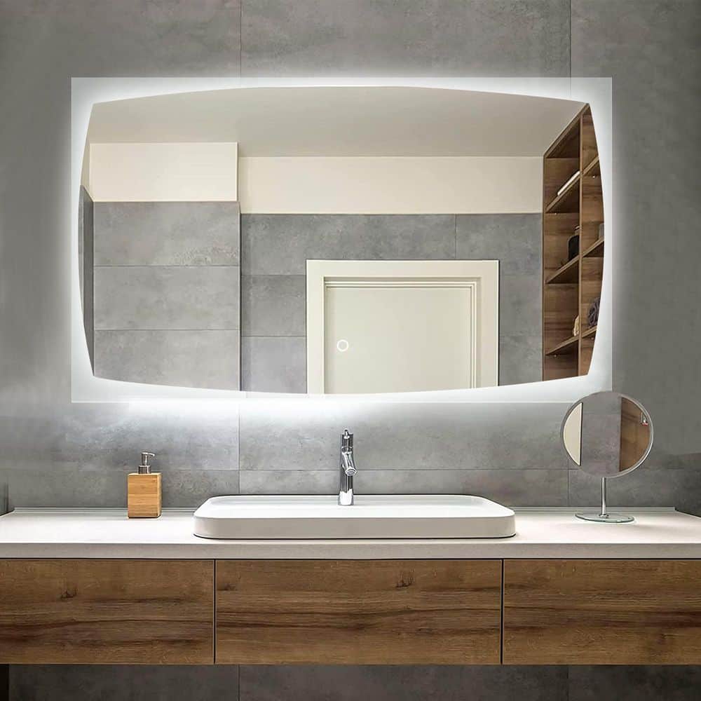 LuxHomez 36 in. W x 60 in. H Rectangular Frameless Soft Light LED ...