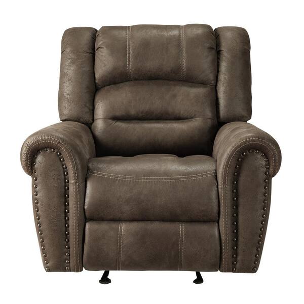 EVERGLADE HOME Arella Brown Microfiber Arm Chair LX-9467BR-1 - The Home ...