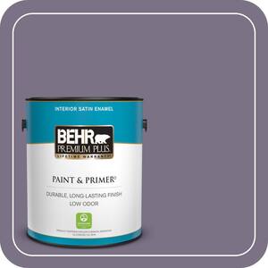 BEHR MARQUEE 1 qt. #660F-6 Peruvian Violet Satin Enamel Interior Paint ...