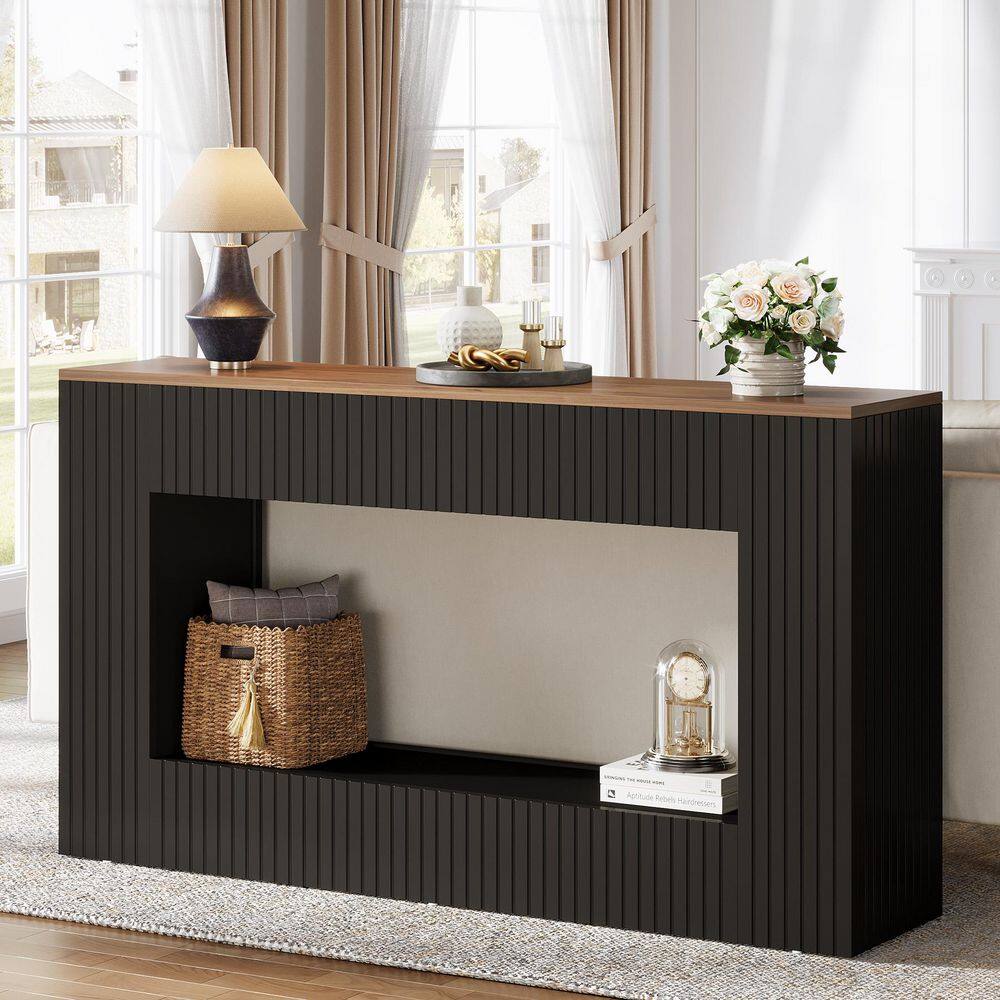 TRIBESIGNS WAY TO ORIGIN Benjamin 55 in. Brown Rectangle Wood Console ...