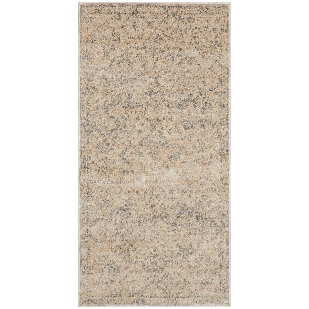 Nourison Tranquil Beige/Grey 2 ft. x 4 ft. Geometric Traditional ...
