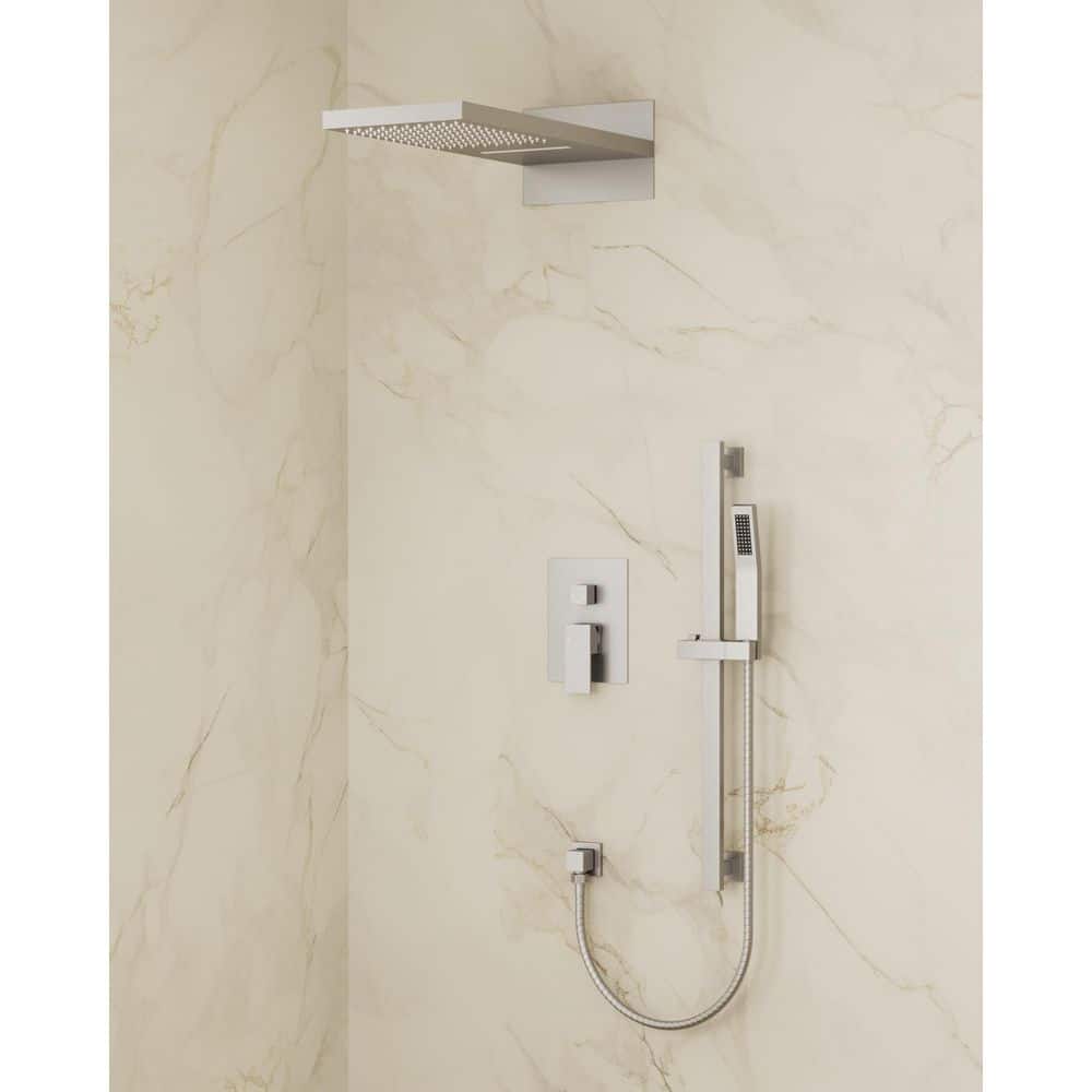 Reviews for YAWWALK 3-Spray 22 in. Wall Mount Rainfall and Waterfall ...