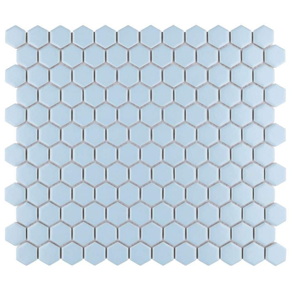 Merola Tile Metro 1 in. Hex Matte Light Blue 10-1/4 in. x 11-7/8 in ...