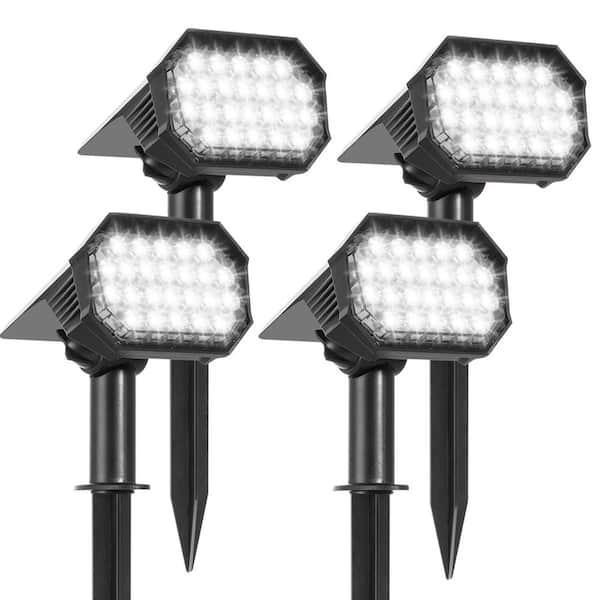 KOAOEIRS 6000K 100 Lumens Black Integrated Outdoor Solar LED Weather ...