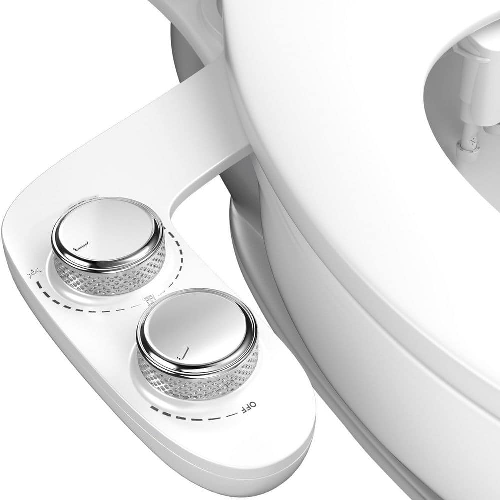 Wudkey White Bidet Attachment for Toilet with Non-Electric Adjustable ...