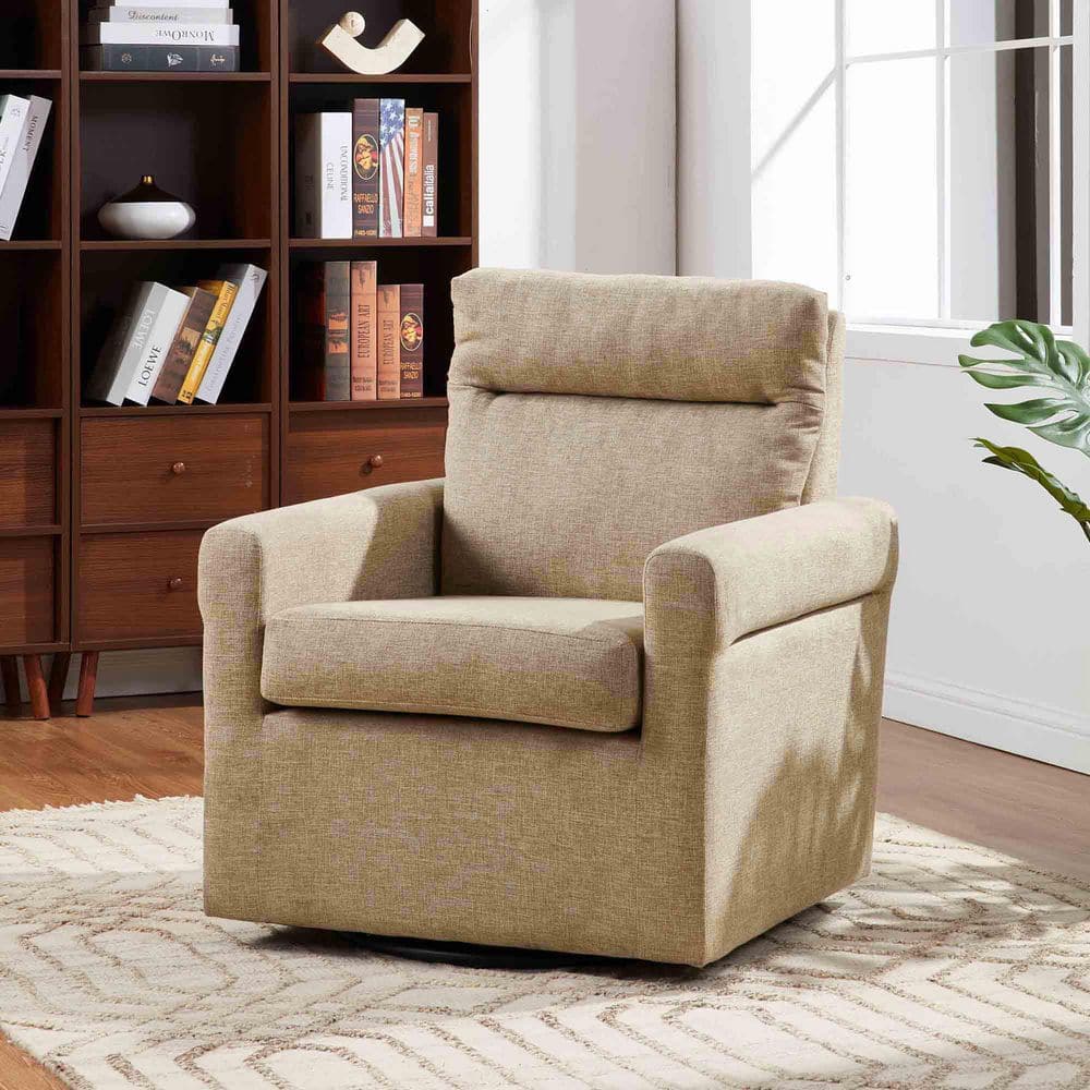 Convenience Concepts Take a Seat Olivia Tan Accent Armchair with Swivel ...