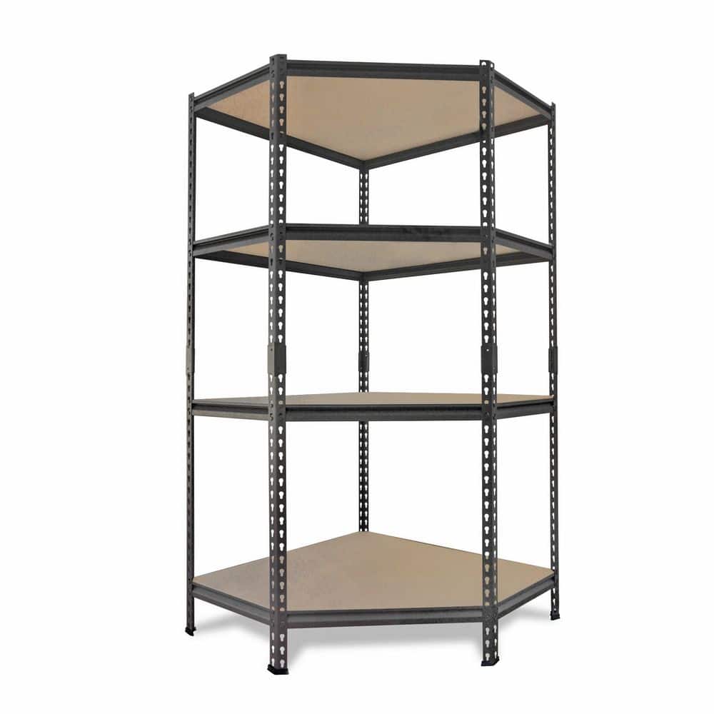 AR SHELVING Pro Series 4-Tier Steel Garage Storage Corner Shelving Unit ...