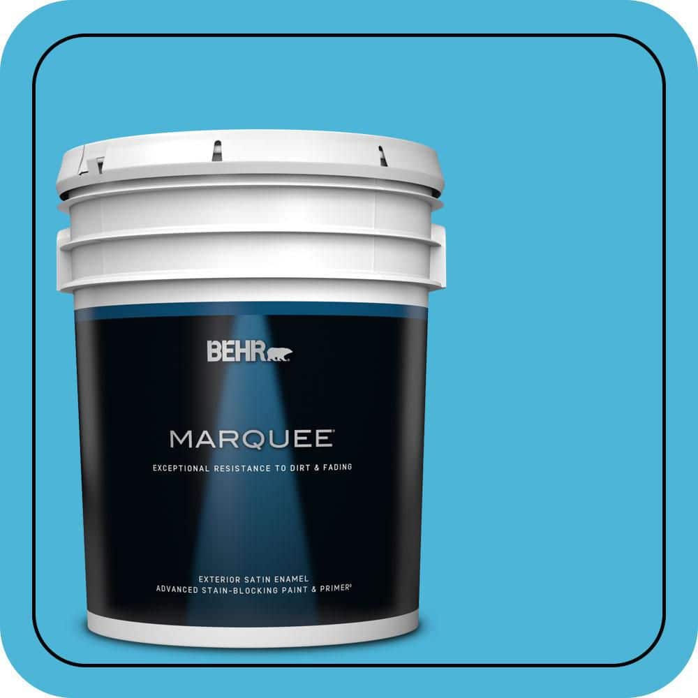 BEHR MARQUEE 5 gal. #P490-4 Aztec Sky Satin Enamel Exterior Paint ...