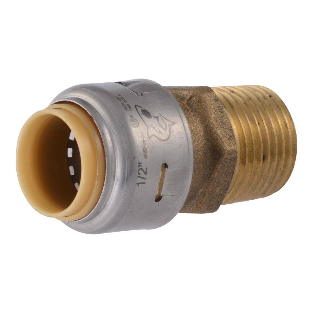 SharkBite Max 1/2 in. Push-to-Connect x MIP Brass Adapter Fitting (12 ...