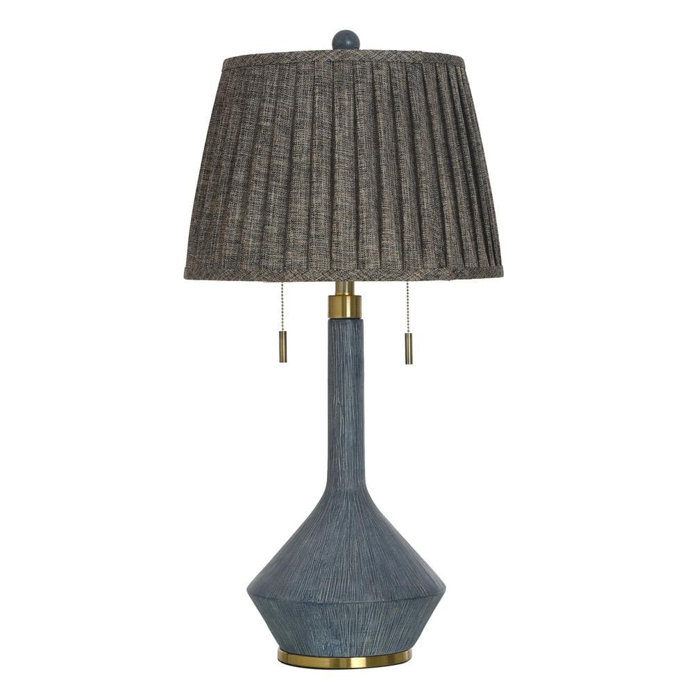 StyleCraft 31 in. Denim Blue Transitional 2-Light Standard Floor Lamp ...