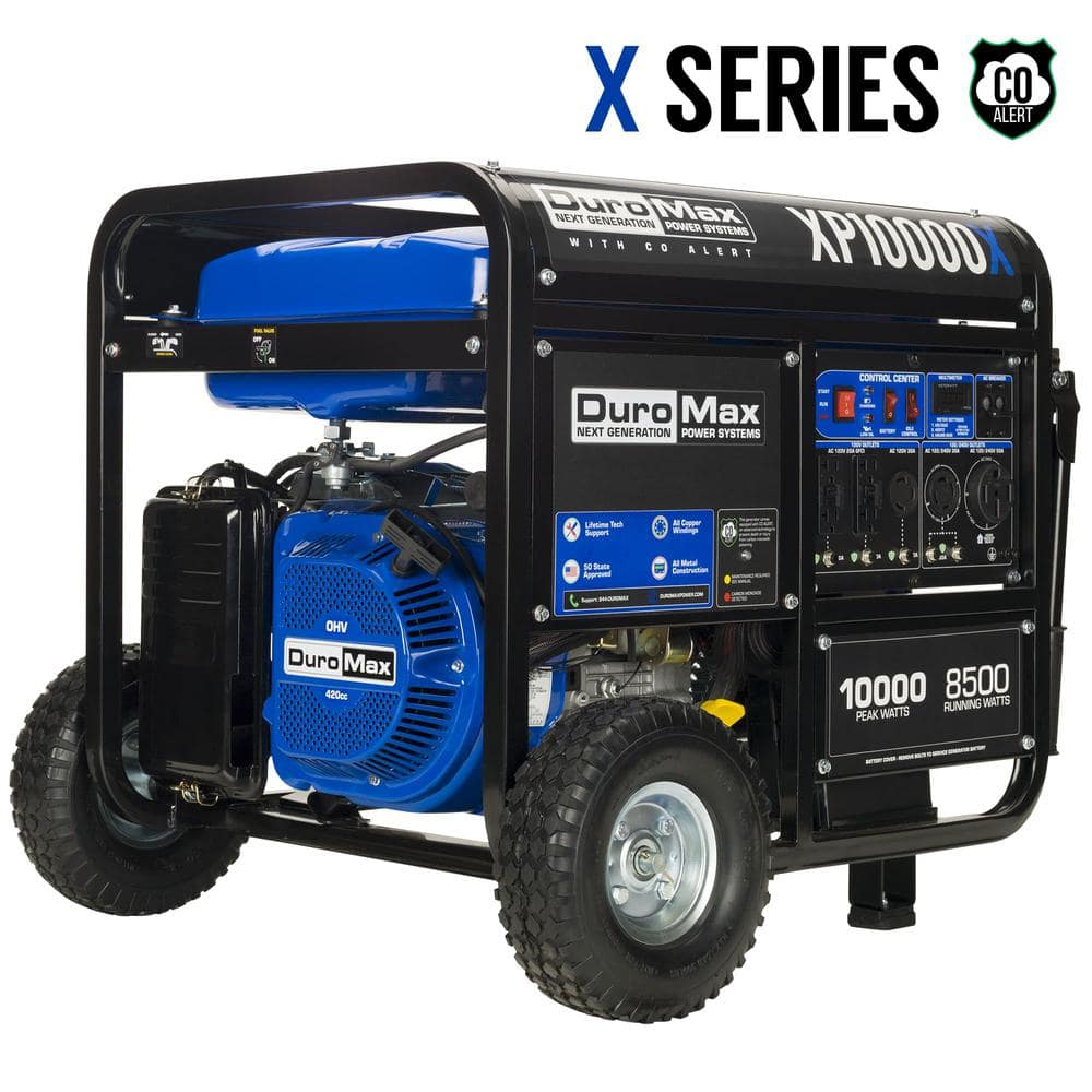 DUROMAX 10,000-Watt/8,500-Watt 420 cc Electric Start Gas Portable Home ...