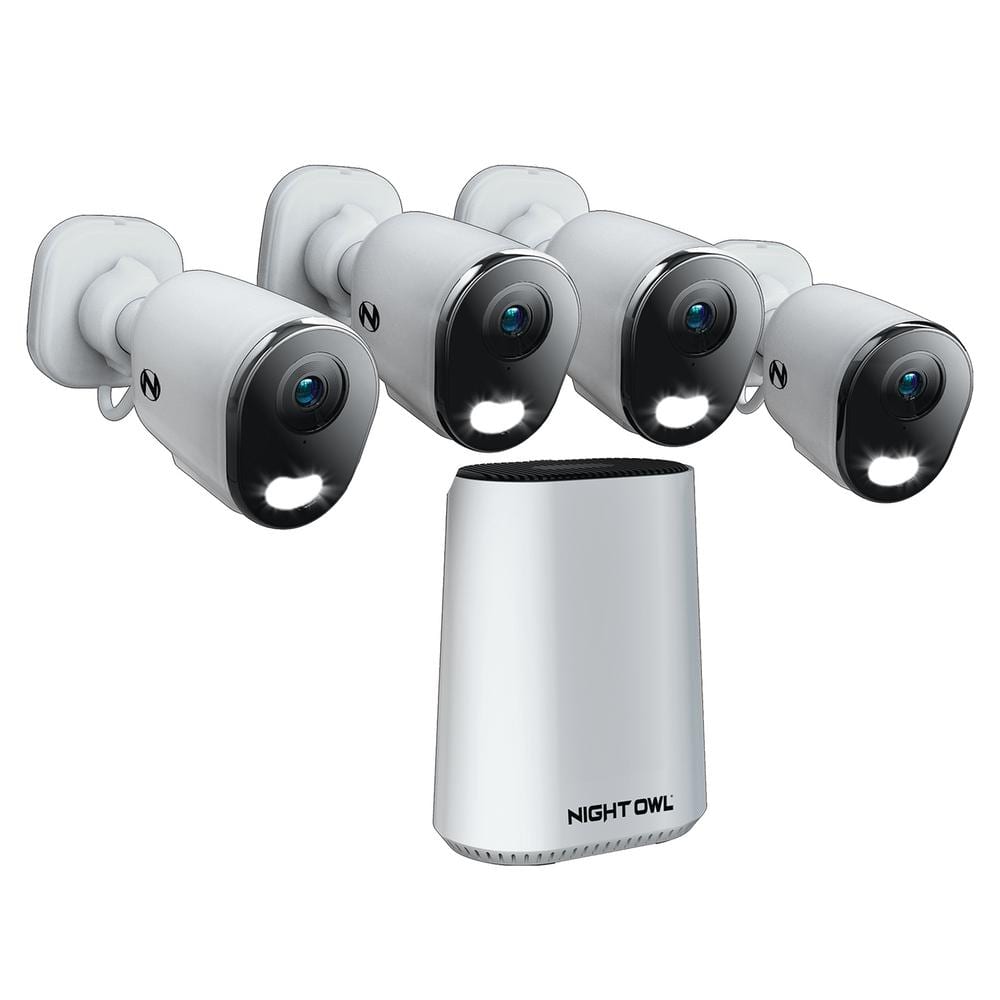 Night Owl 8-Channel 2K 64GB WiFi Recorder Security System with 4 Plug ...