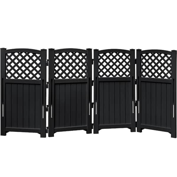 Tozey 49.5 in. Polypropylene Garden Fence Privacy Screen with Ground ...