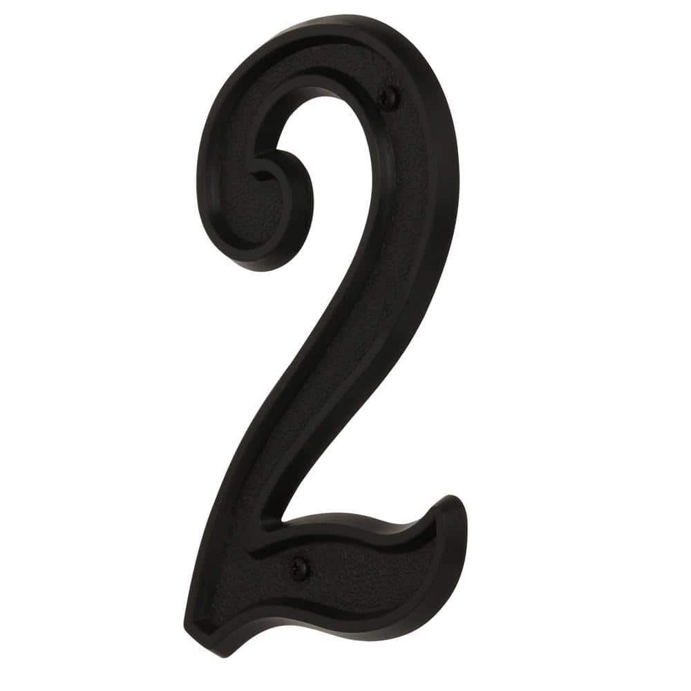 Everbilt 5-1/2 in. Black Plastic House Number 2 30926 - The Home Depot