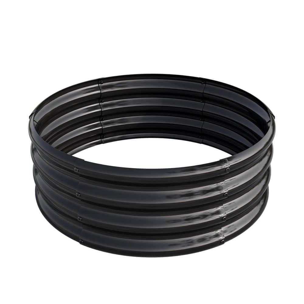 Sudzendf 32 in. Metal Black Raised Garden Bed Steel Planter Boxes for ...