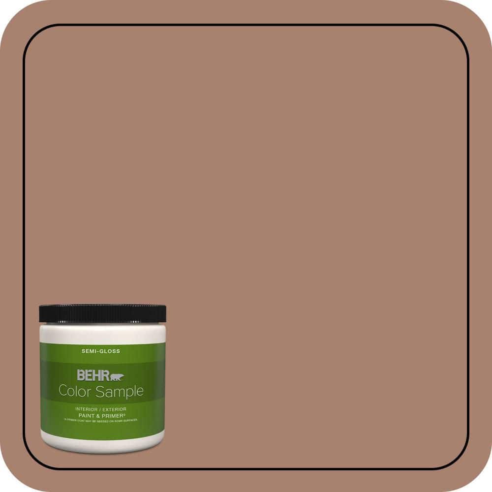 BEHR PREMIUM PLUS 8 oz. #S190-5 Cocoa Nutmeg Semi-Gloss Interior ...