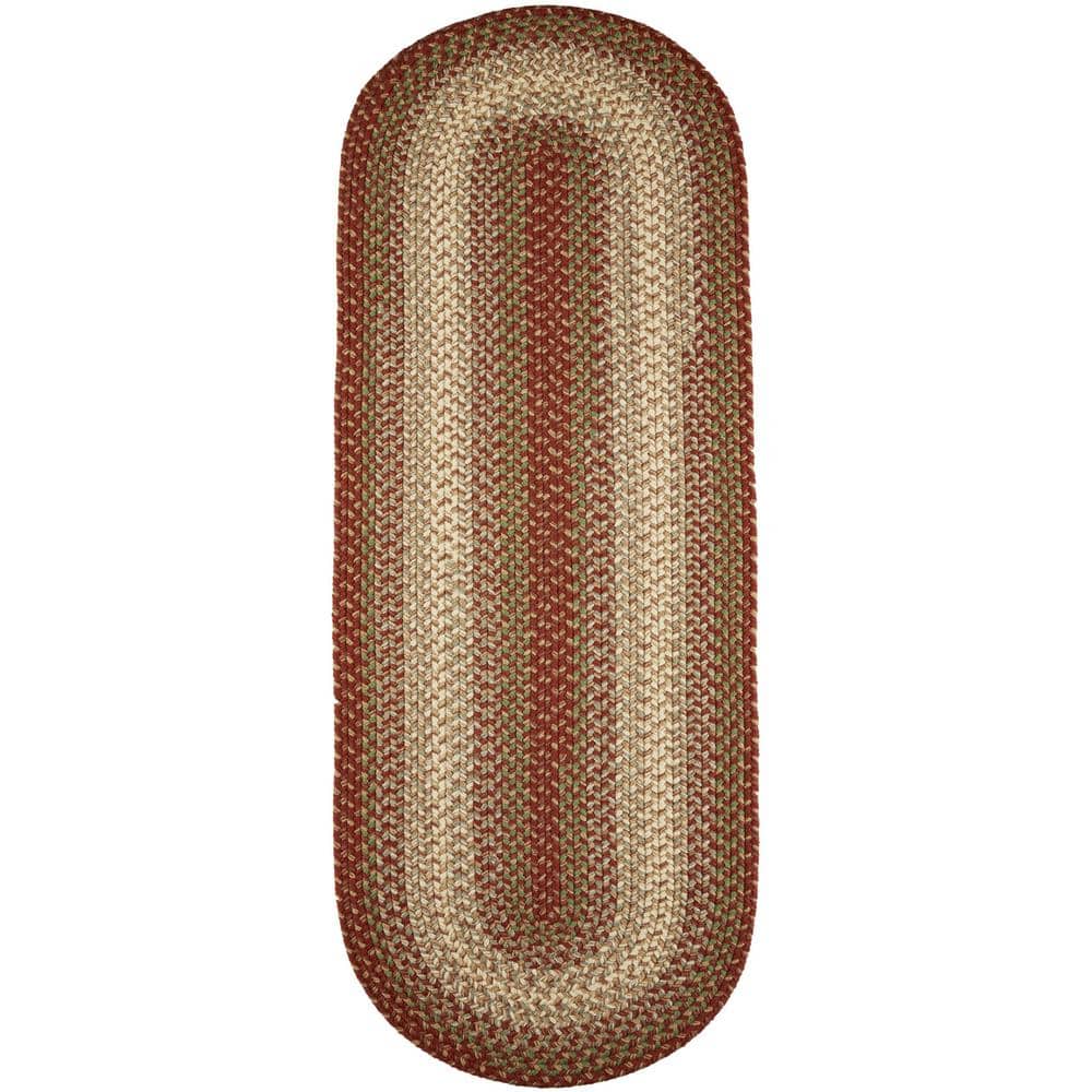 Rhody Rug Ombre Warm Earth 2 ft. x 8 ft. Indoor/Outdoor Braided Runner ...