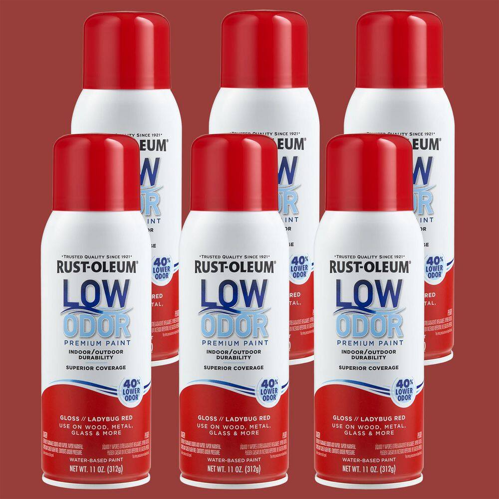 Rust-Oleum Low Odor 11 oz. Gloss Ladybug Red Low Odor Water-Based Spray ...