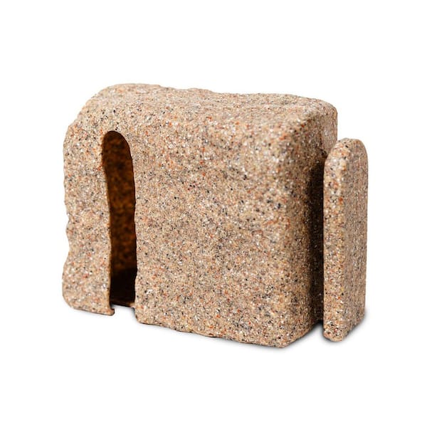 Beuta 7 in. x 6.5 in. x 4 in. SandStone (End) Faux Stone Plastic Garden ...
