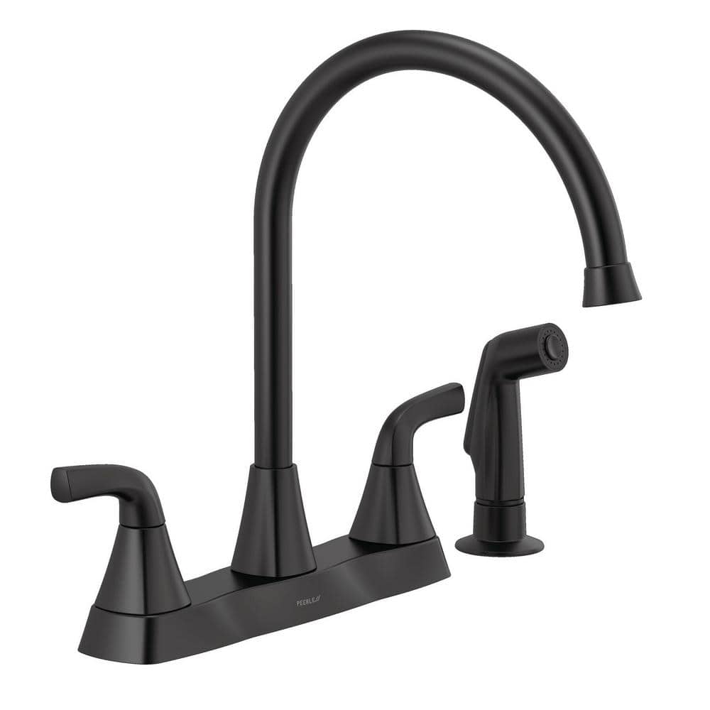 Peerless Parkwood Double Handle Standard Kitchen Faucet with Side ...