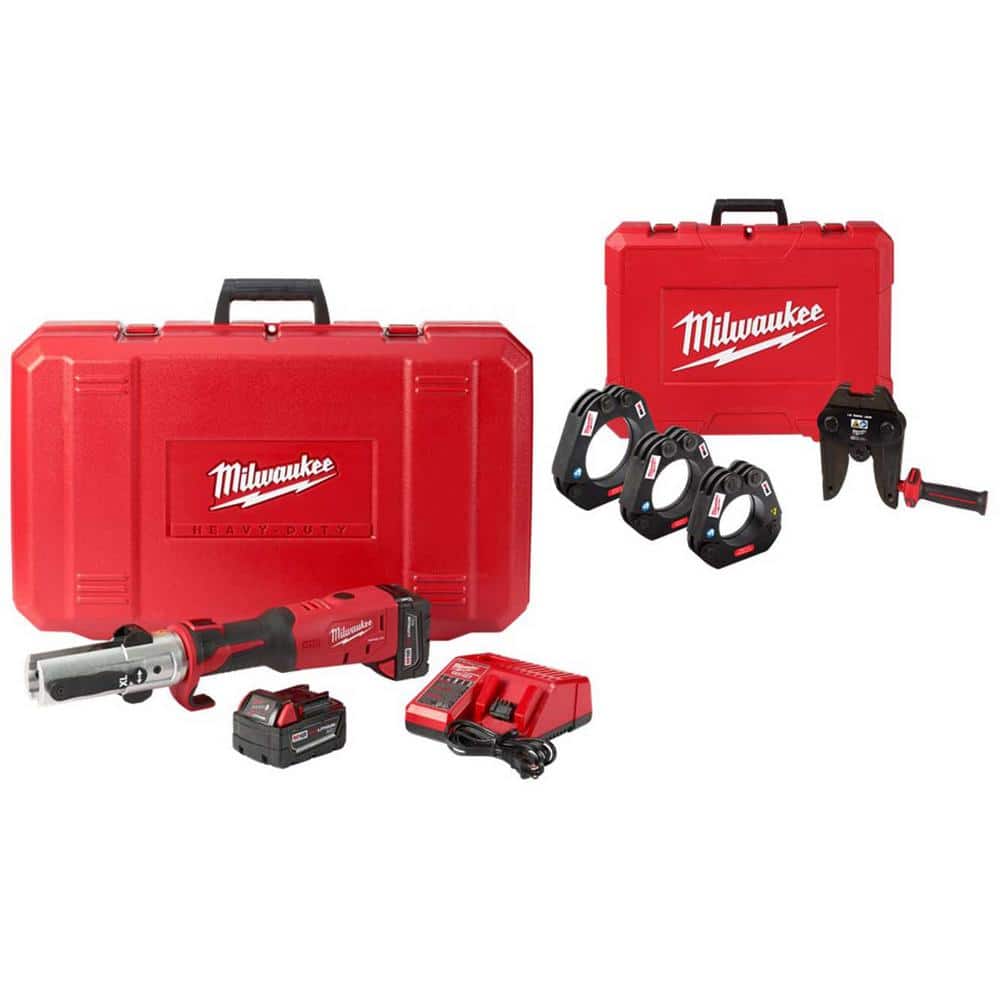 Milwaukee M18 18-Volt Lithium-Ion Cordless FORCE LOGIC Long Throw Press Tool Kit w/2-1/2 in. to ...