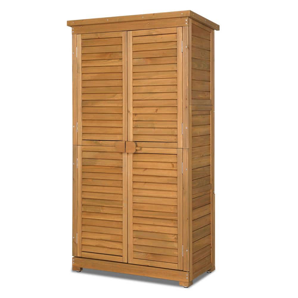 Karl home 2.9 ft. W x 1.5 ft. D Yellow Outdoor Wood Storage Shed with ...