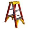 Werner 3 ft. Fiberglass Twin Step Ladder with 300 lb. Load Capacity ...