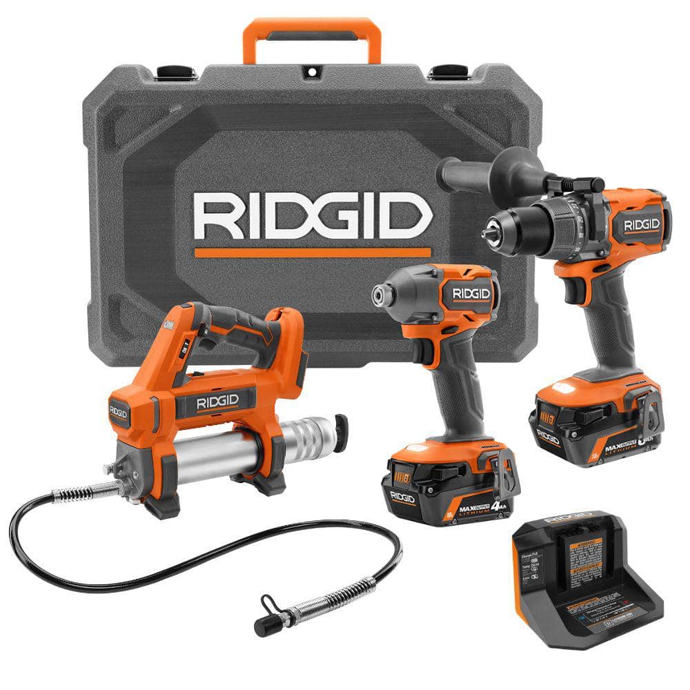 RIDGID 18V Brushless 2-Tool Combo Kit with 6.0 Ah and 4.0 Ah MAX Output ...
