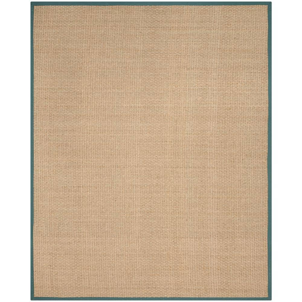 SAFAVIEH Natural Fiber Beige/Light Blue 8 ft. x 10 ft. Border Area Rug ...