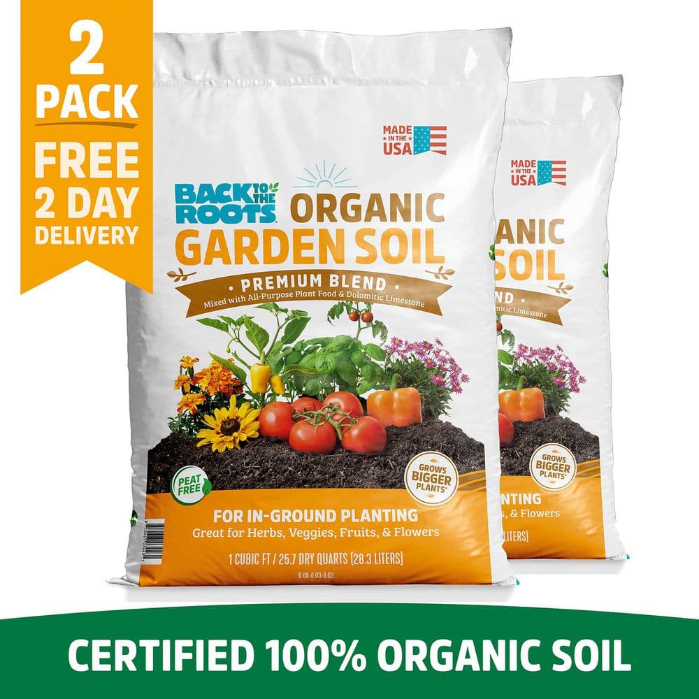 Back to the Roots Organic Garden Soil (2 1 cu.ft. Bags) Peat-Free ...