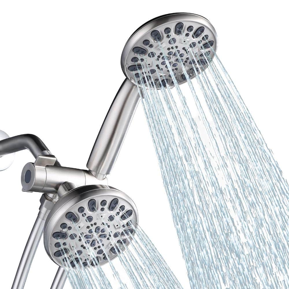 WOWOW 7-Spray 1.75 GPM 4.5 in. Wall Mount Handheld Shower Head in ...
