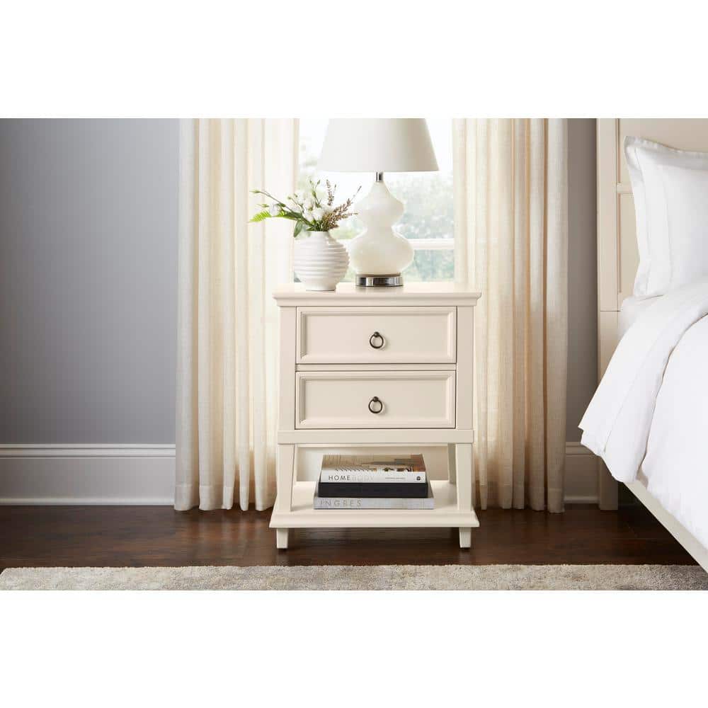 Home Decorators Collection Grantley Ivory 2-Drawer Nightstand (27 in. H ...