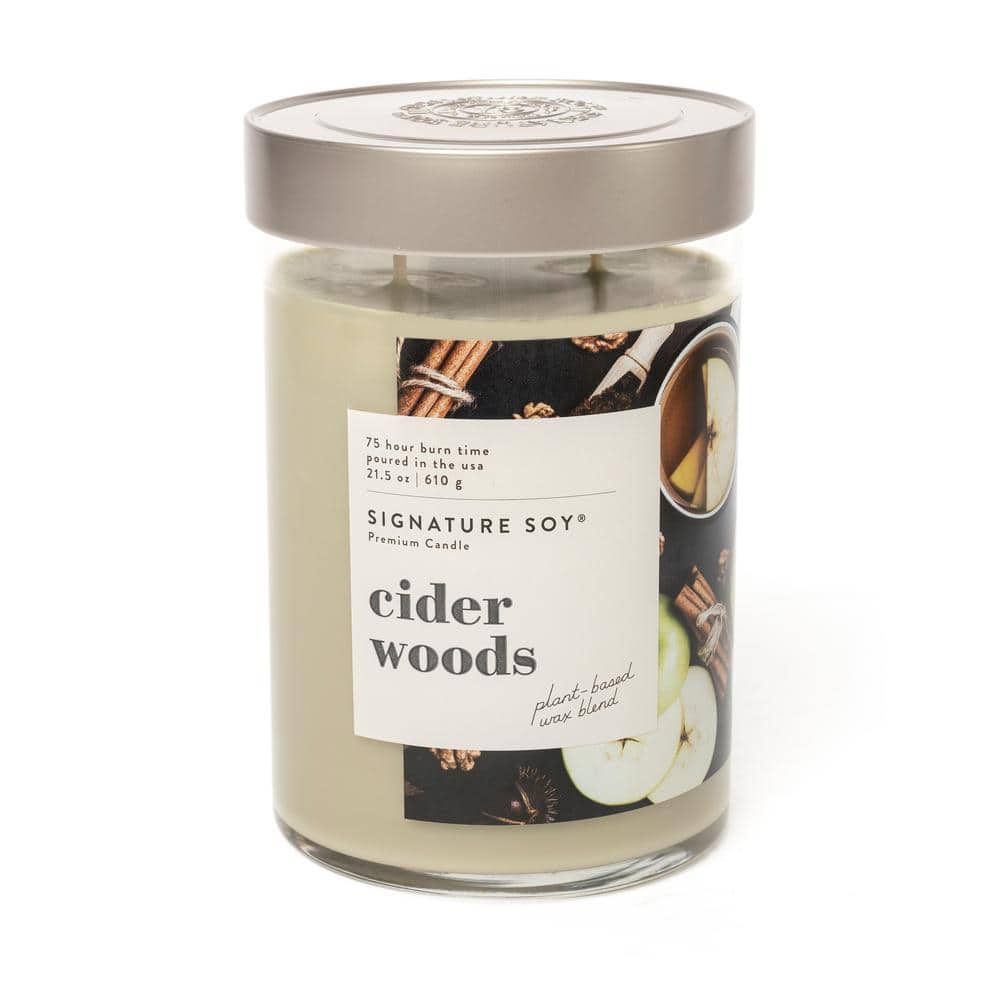 Signature Soy 21 fl. oz. Cider Woods XLarge Jar Lidded Scented Candle 1 ...