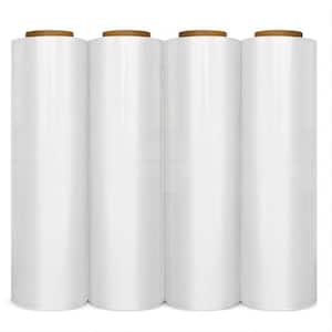 WRIGHTMASTER 18 in. W x 1500 ft. L 80 Gauge Pallet Wrap Stretch Wrap Hand Shrink Wrap (4-Roll ...